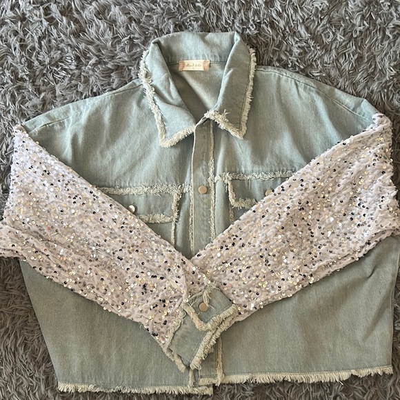 Altar'd State | Jackets & Coats | Altard State Denim Jacket With Sequin ...